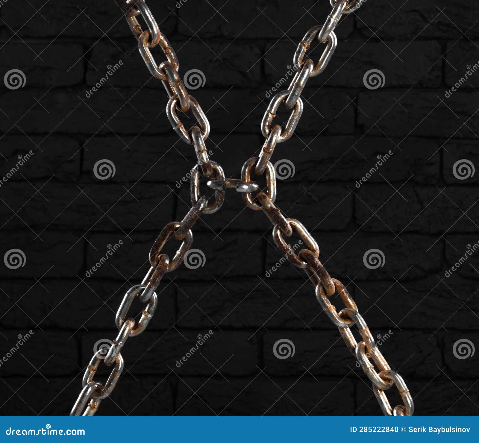 Chain with Broken Link on Black Stock Photo - Image of cracked ...