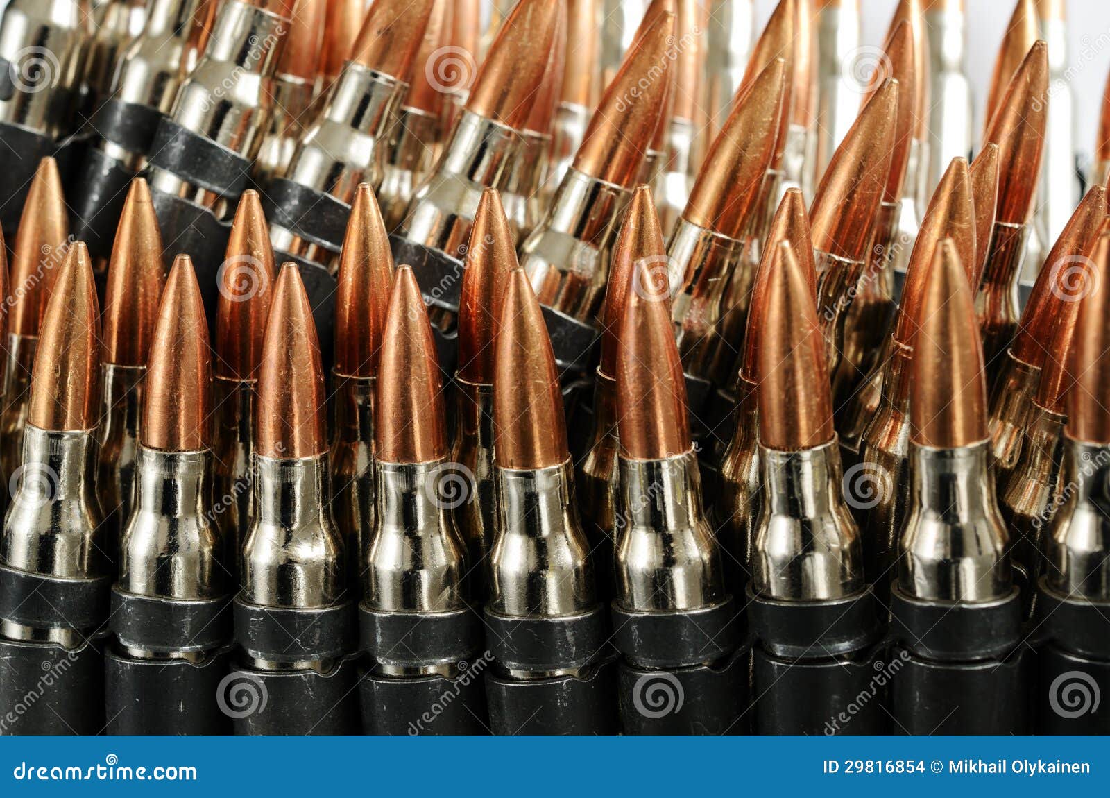 Chain of Bullets Over White, Close-up Stock Photo - Image of actions ...