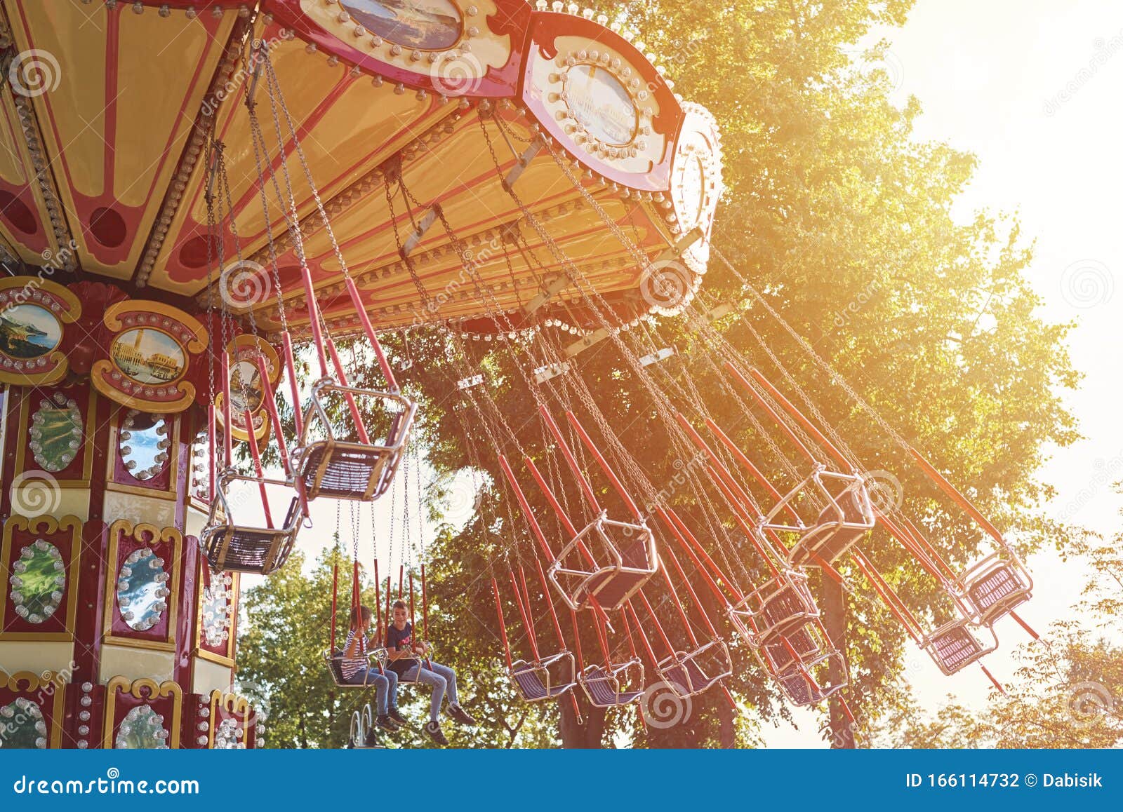 Chain Carousel Merry-go-round at Amusement Park Editorial Photography ...