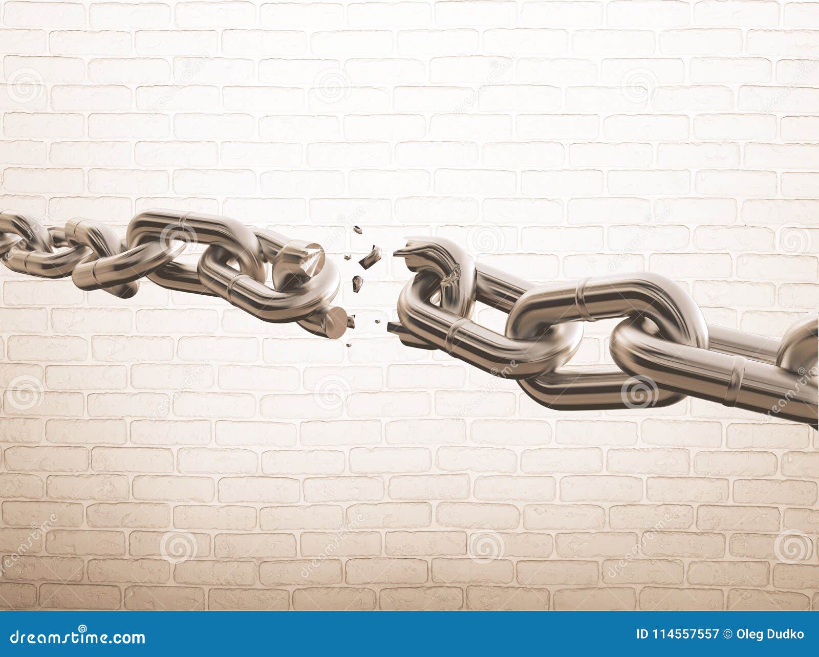 Separation Chain Links Break Apart Dividing Pulling Away Stock Photo ...