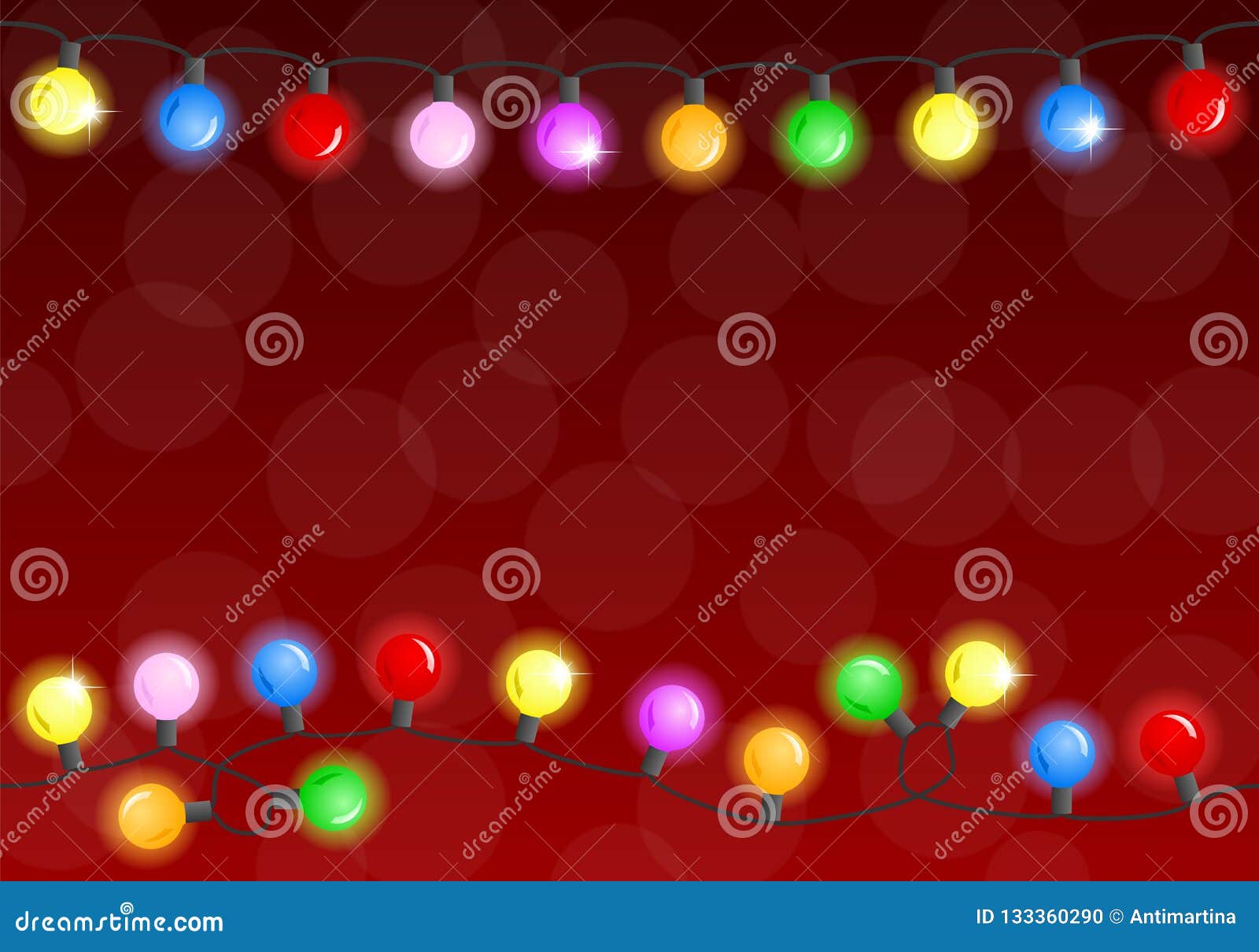 Chain of christmas lights stock vector. Illustration of lightbulb ...