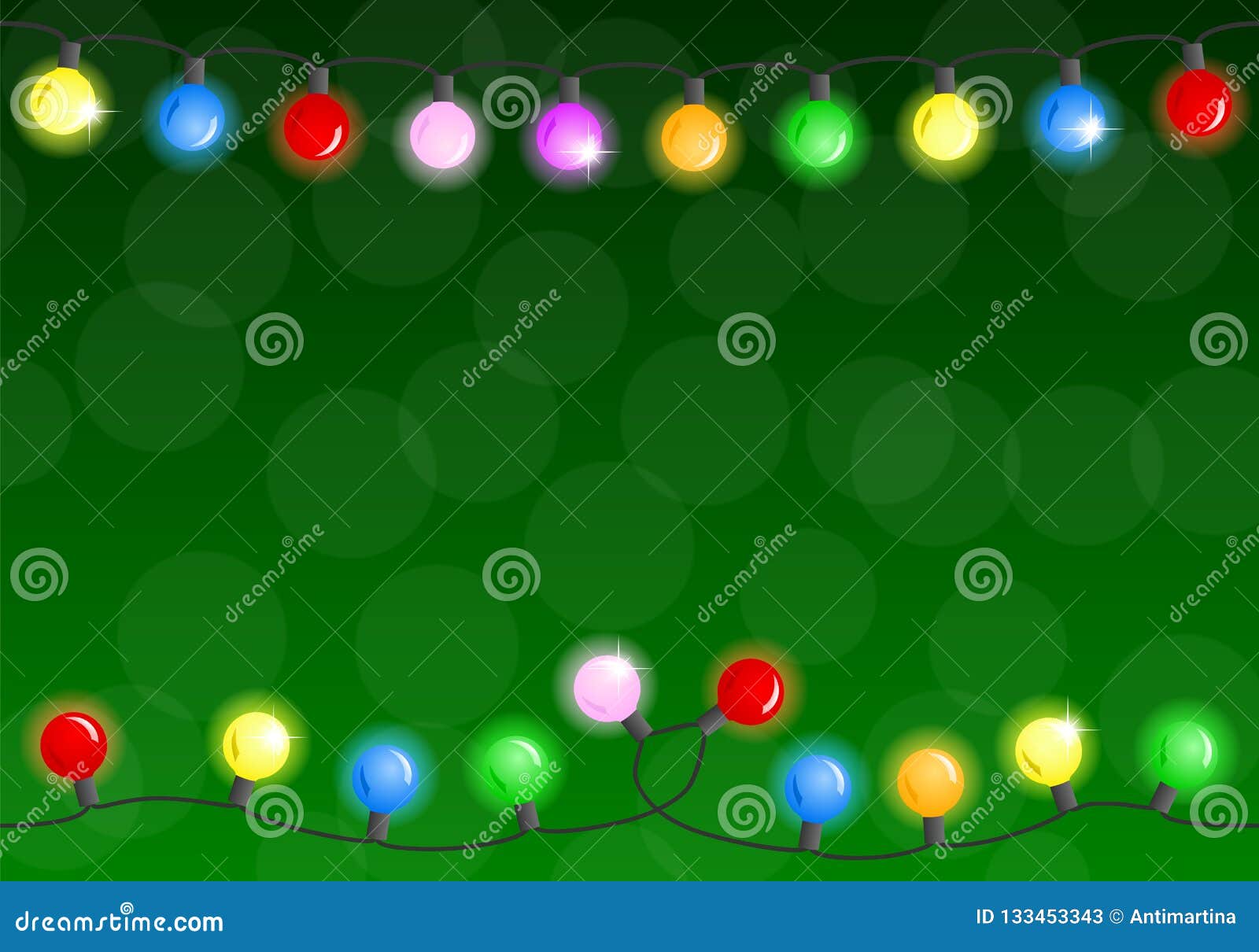 Chain of christmas lights stock vector. Illustration of seasonal ...