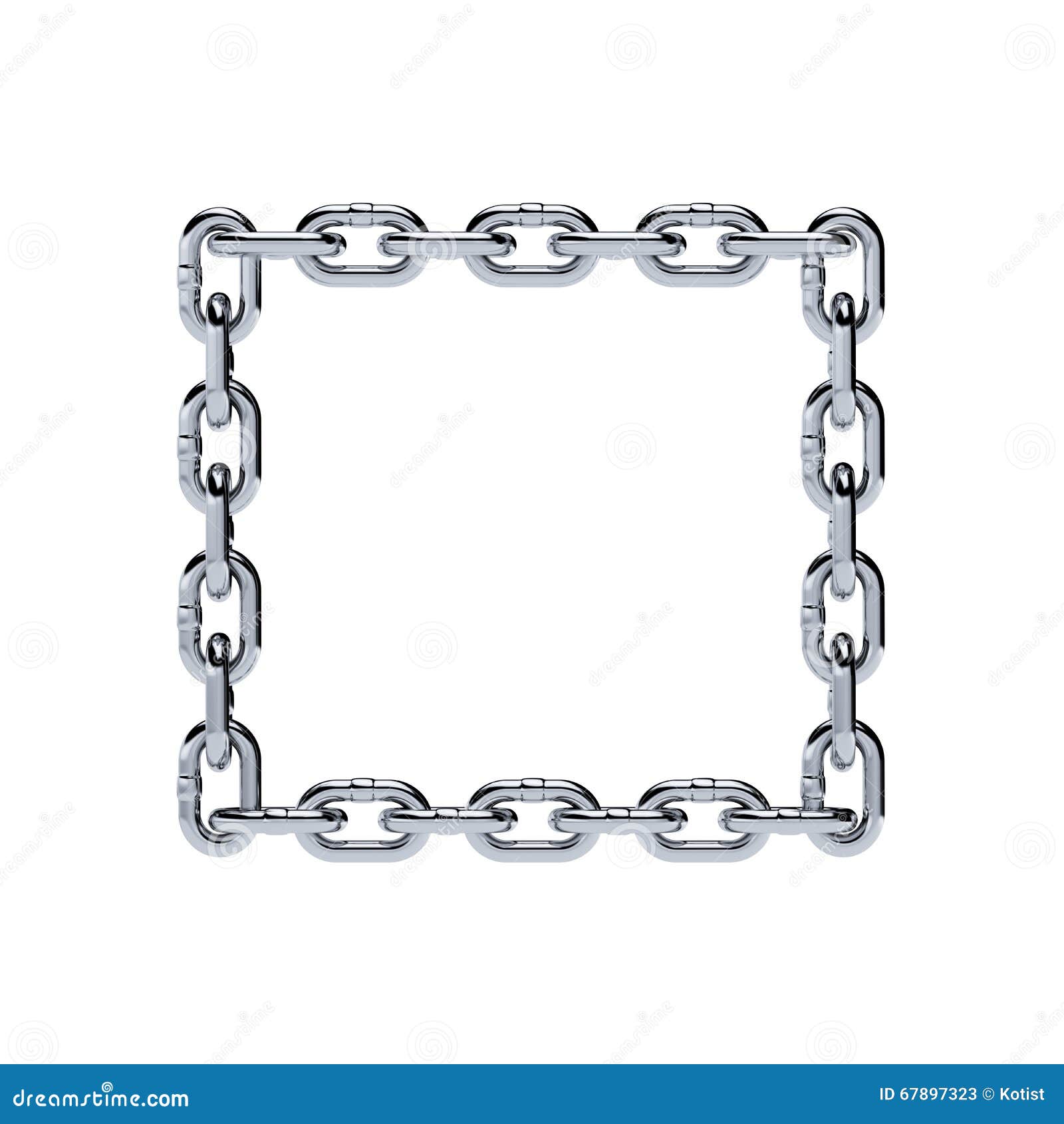 Chain Chrome Metal Frame Rectangle Shape Stock Illustration ...