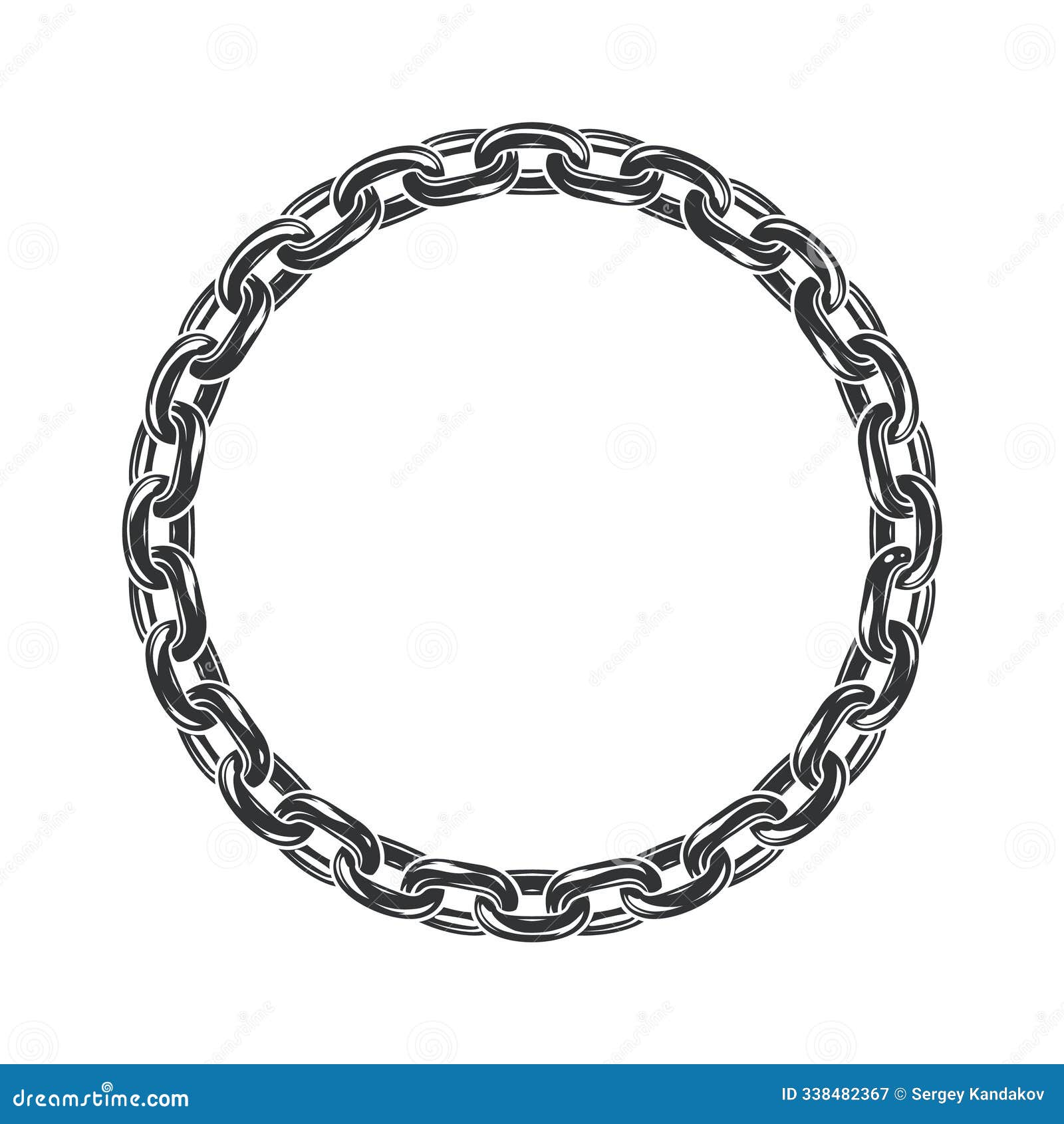 Chain Circle Monochrome Vector Isolated Stock Illustration ...