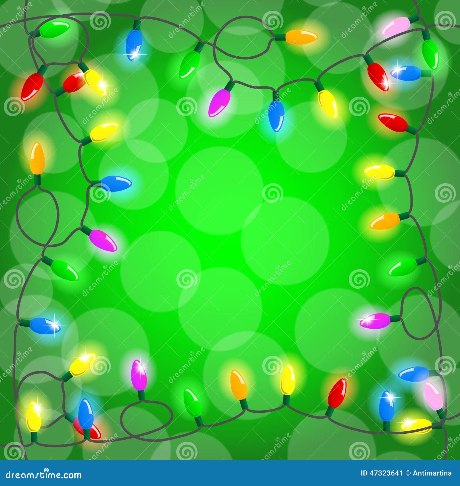 Chain of colorful lights stock vector. Illustration of bright - 47323641