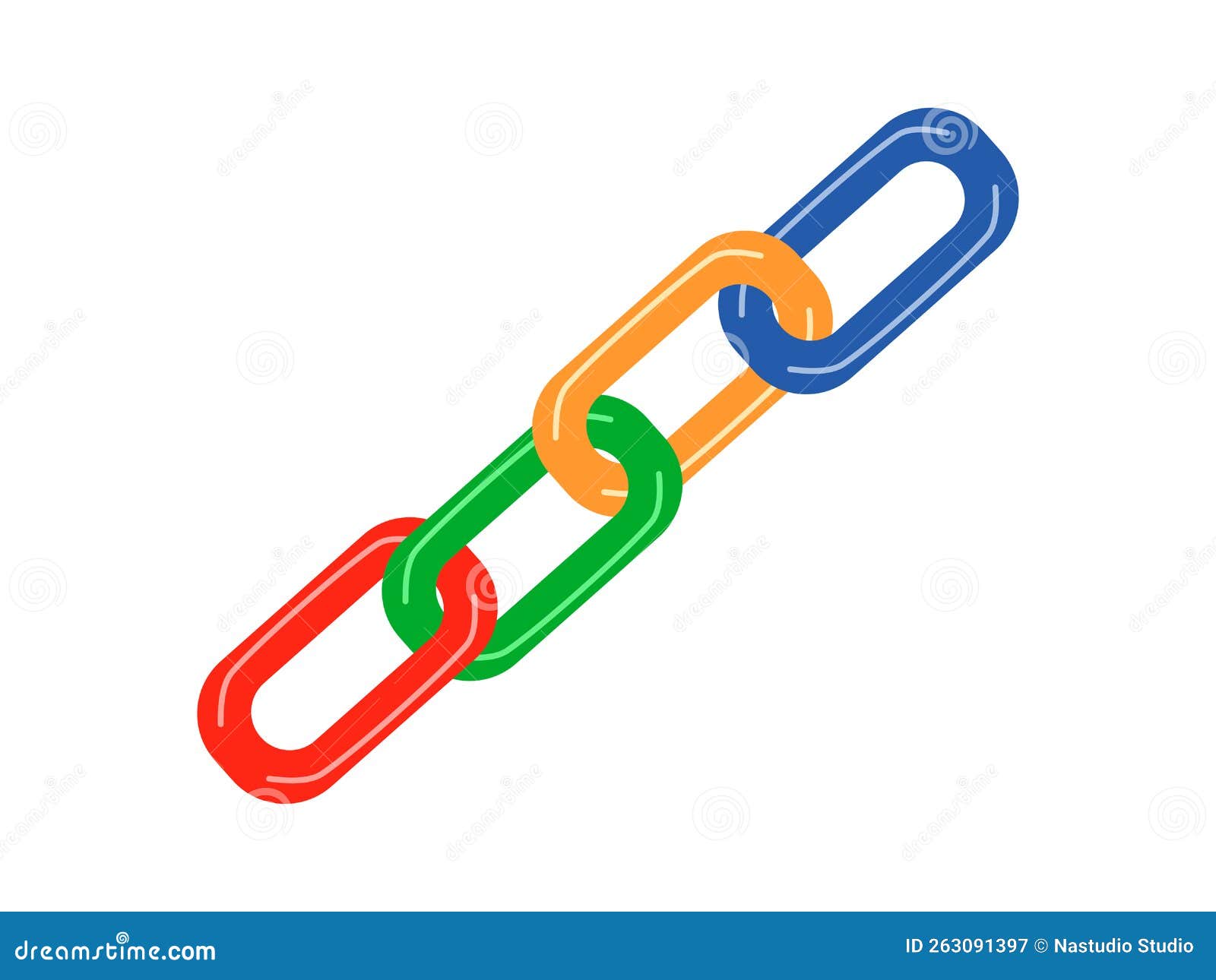 Chain of 4 Colors. Value Chain Consists of 4 Links Stock Vector ...