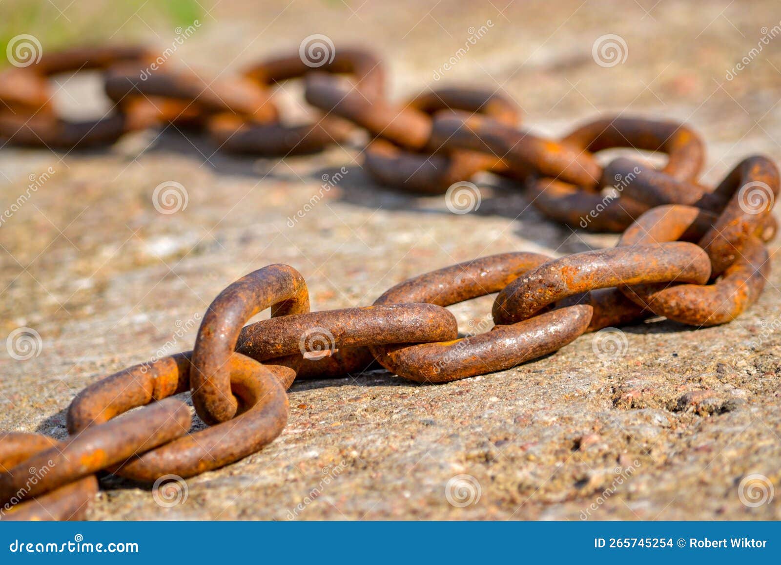 Chain concrete rust stock photo. Image of iron, leaf - 265745254
