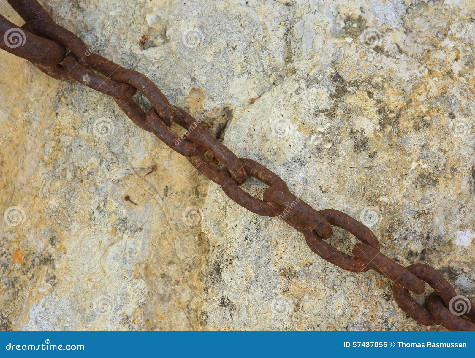 Chain at a concrete stock image. Image of decor, iron - 57487055