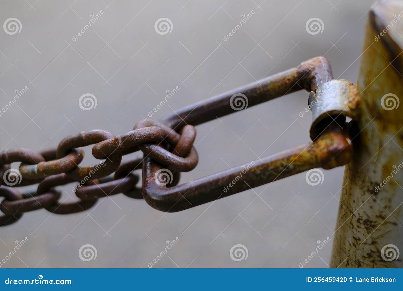 Chain Connected To Pole for Security and Protection Stock Photo - Image ...