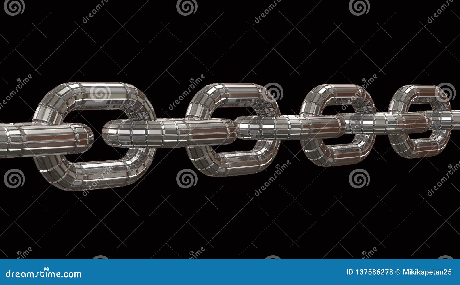 Chain 3d rendering stock illustration. Illustration of modern - 137586278