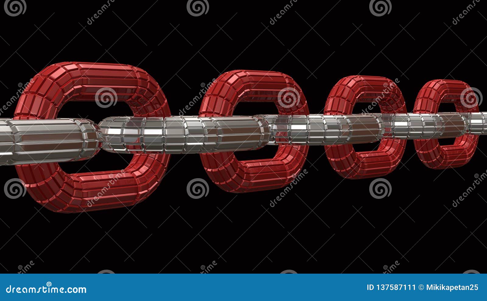 Chain 3d rendering stock illustration. Illustration of metallic - 137587111