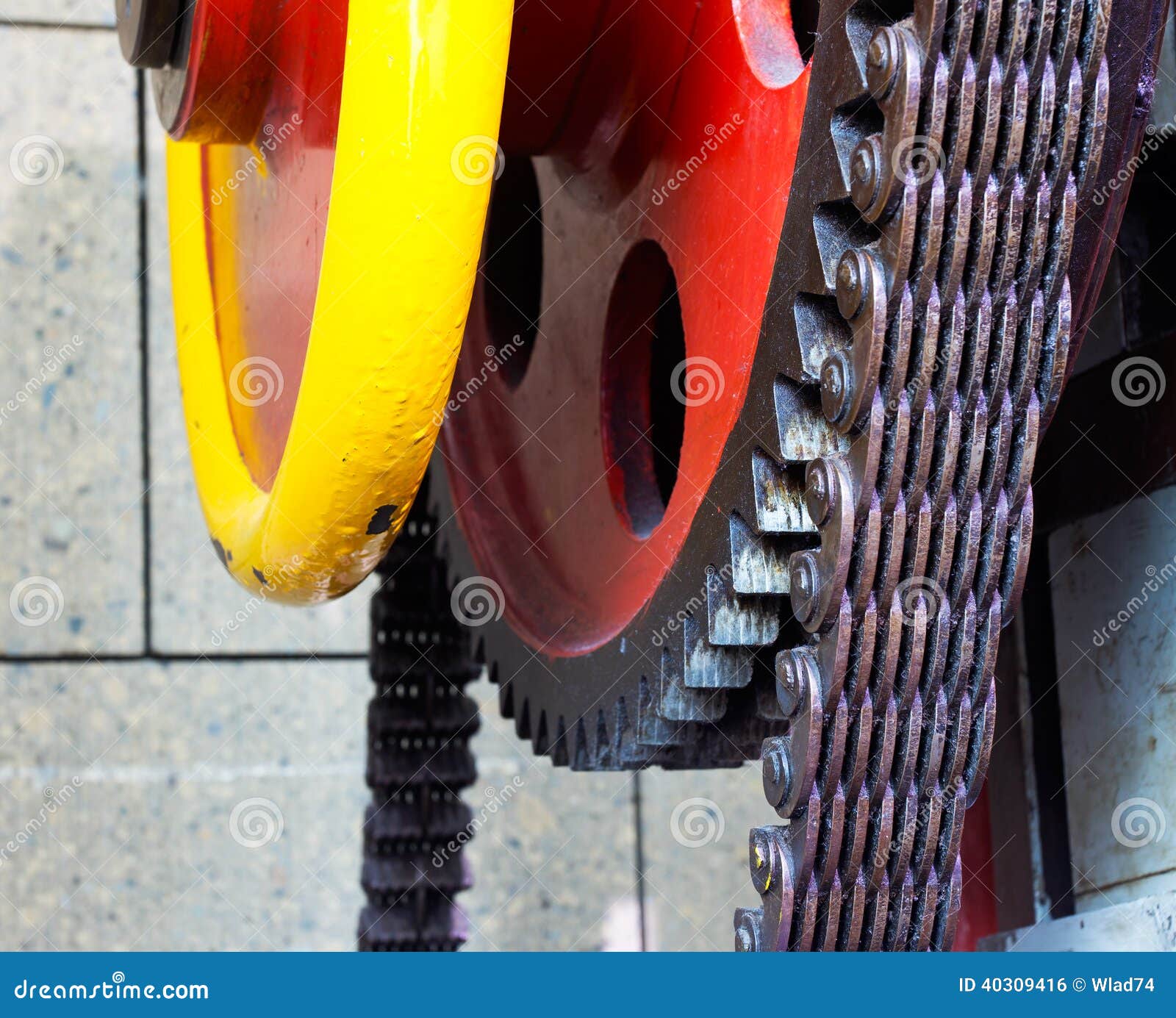 The Chain Drive of Machine at the Factory Stock Photo - Image of helix ...
