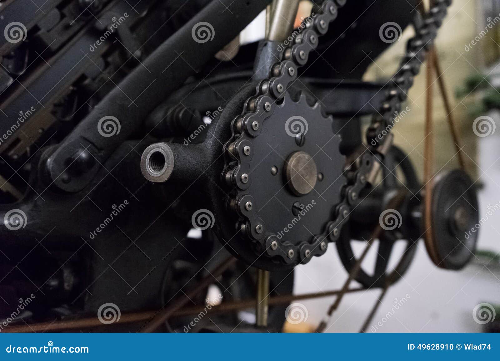 Chain Drive Machine in Printing House Stock Photo - Image of prong ...