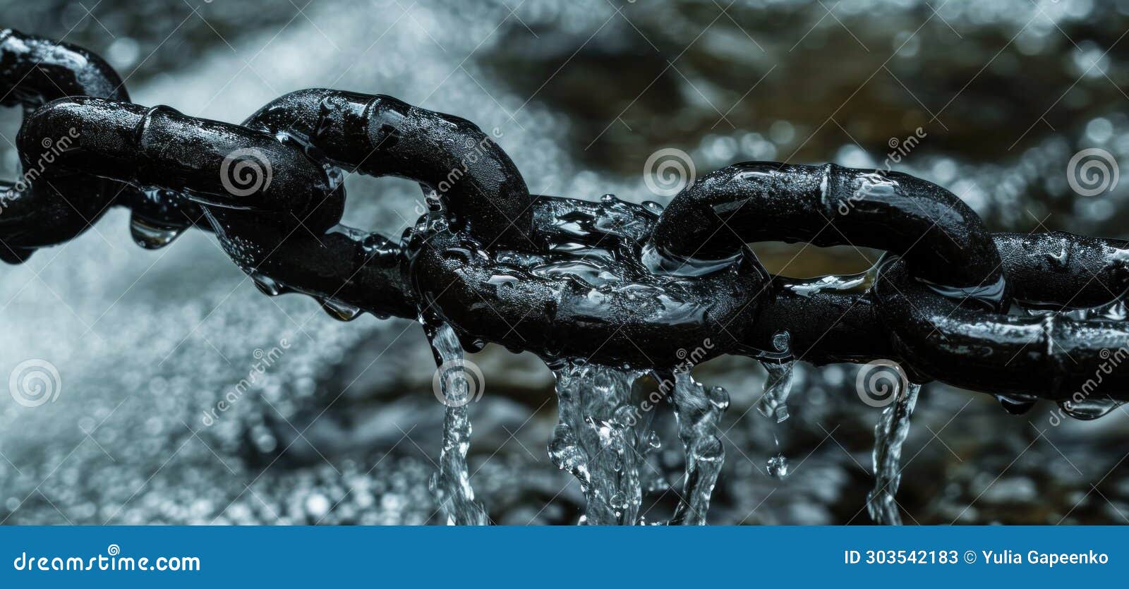 A Chain with Drops of Water Coming Off of it Stock Image - Image of ...