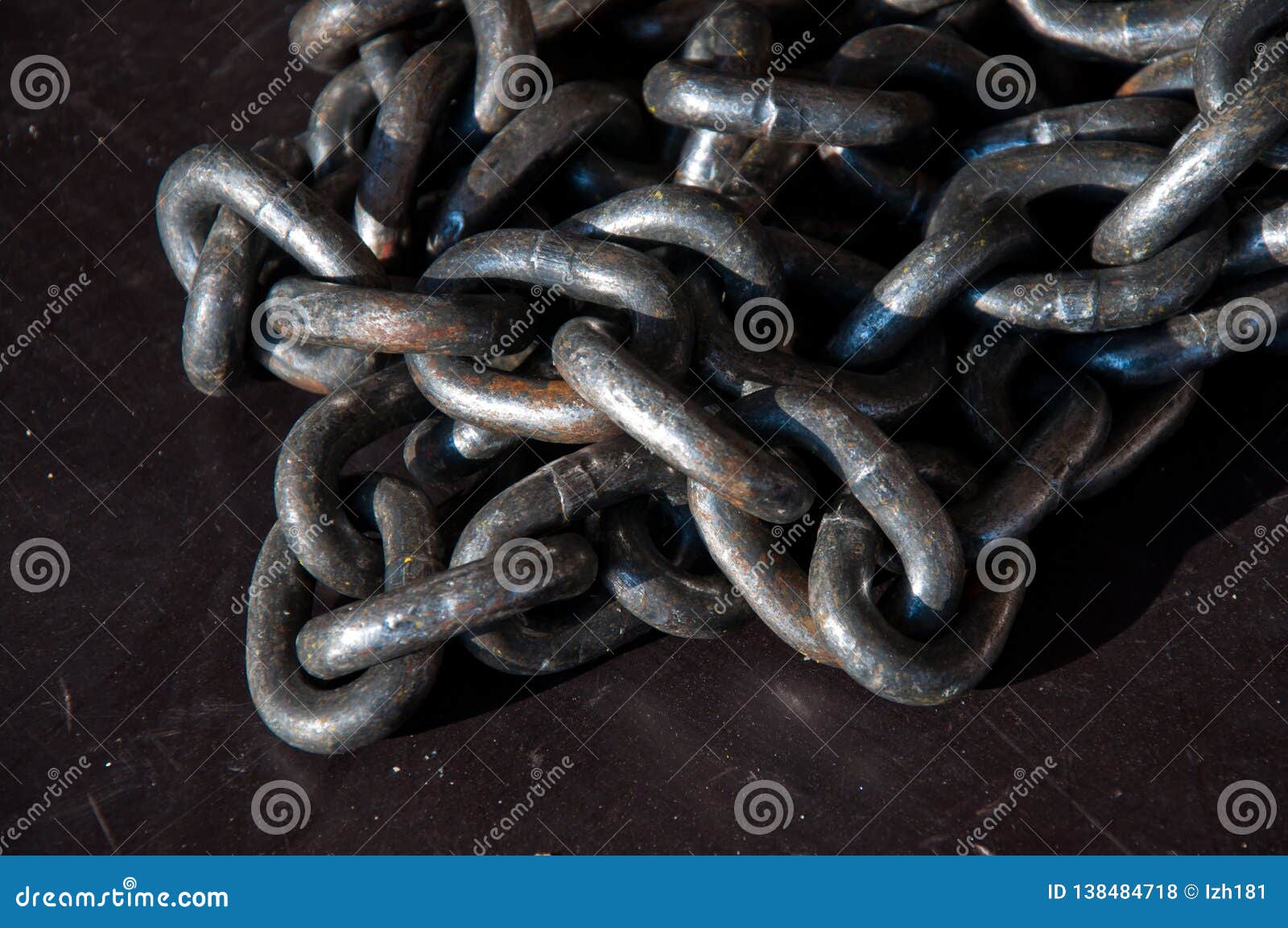 Chain Fastening Element in the Background. Stock Photo - Image of ...