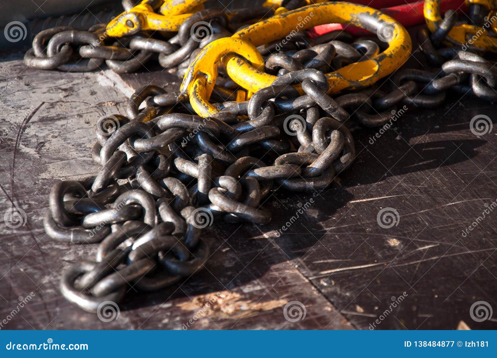 Chain Fastening Element in the Background. Stock Image - Image of link ...