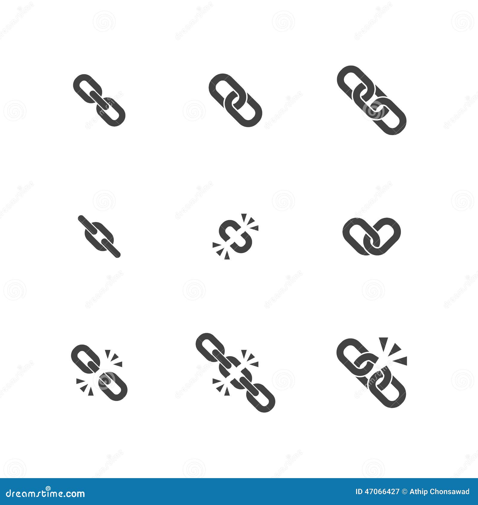 Chain Icon On White Background, Flat Design, Hand Drawing. Illustration ...