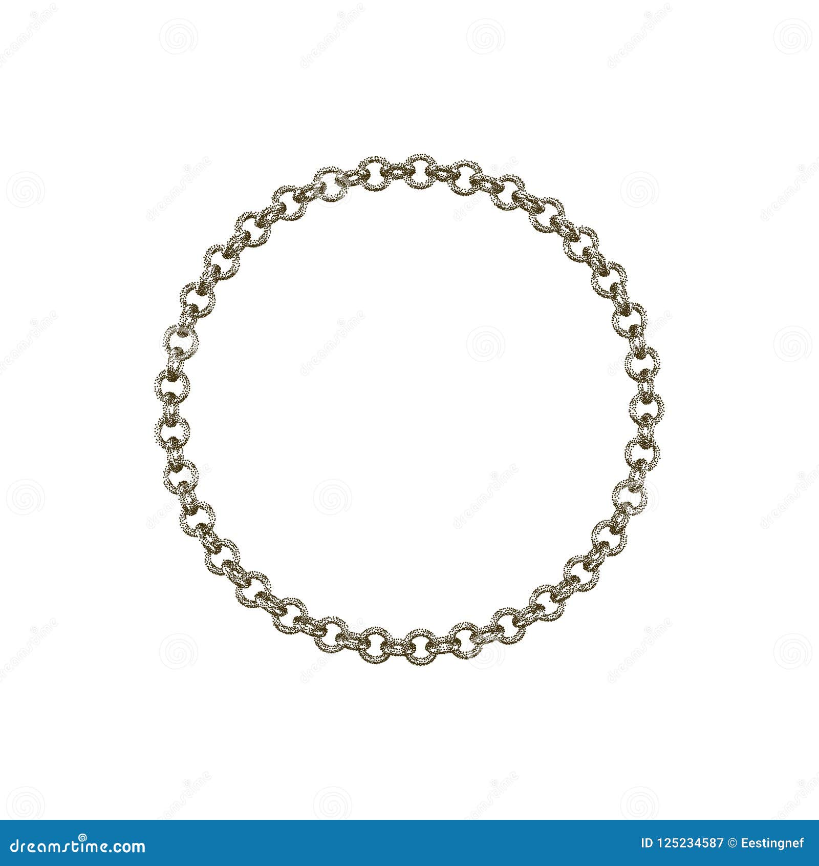 Chain Frame. Circle. Isolated on White Background. Vector Illustration ...