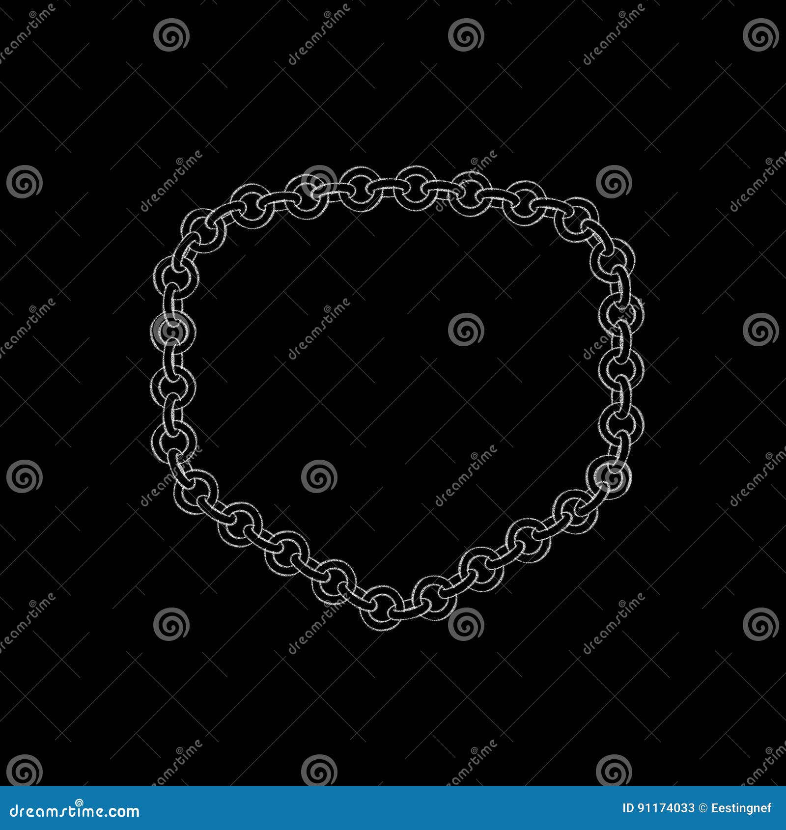 Chain Frame. Isolated on Black Background Stock Illustration ...
