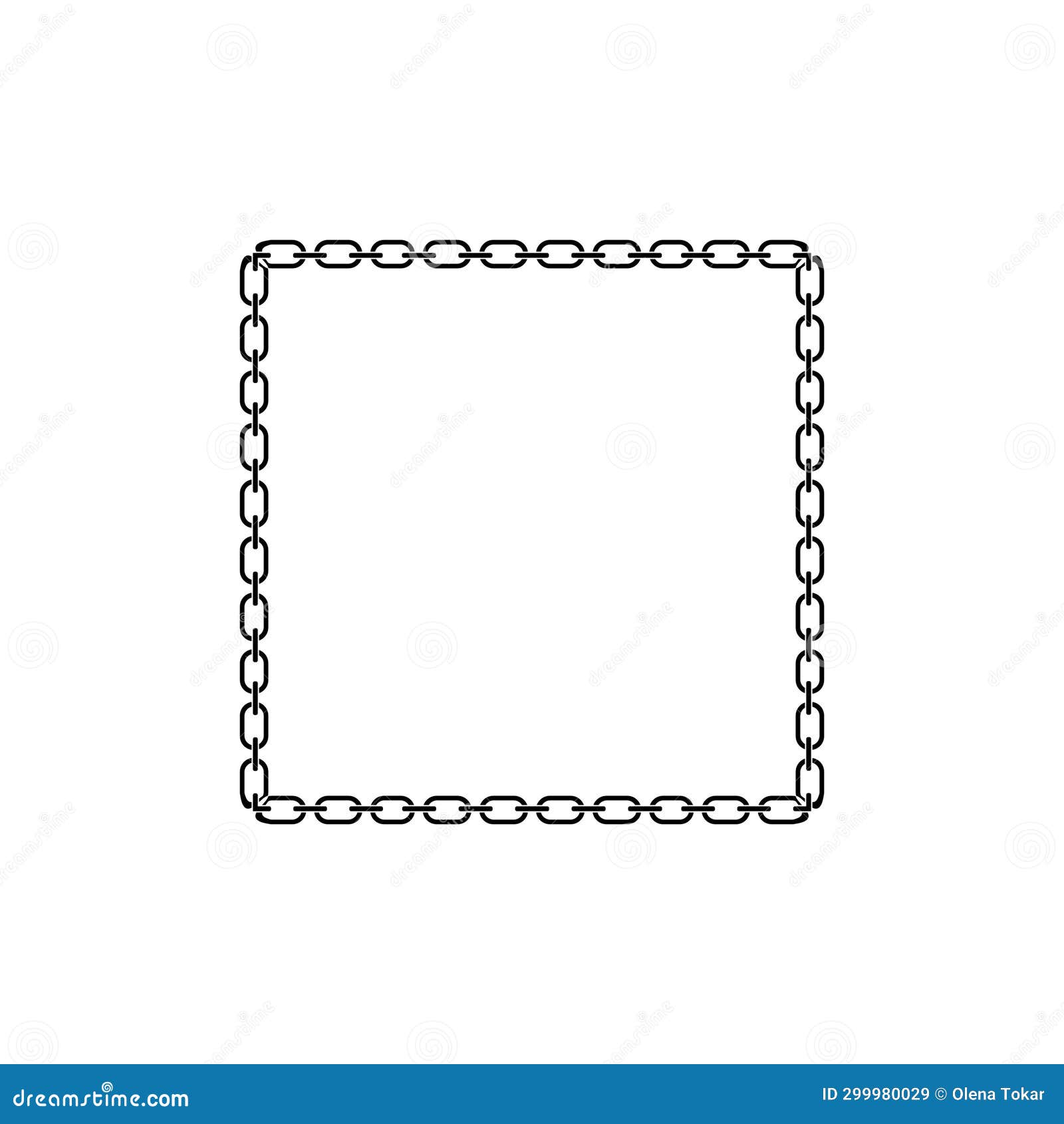 Chain Frame of Rectangular Shape, Metal Links Repeat Endlessly, Vector ...