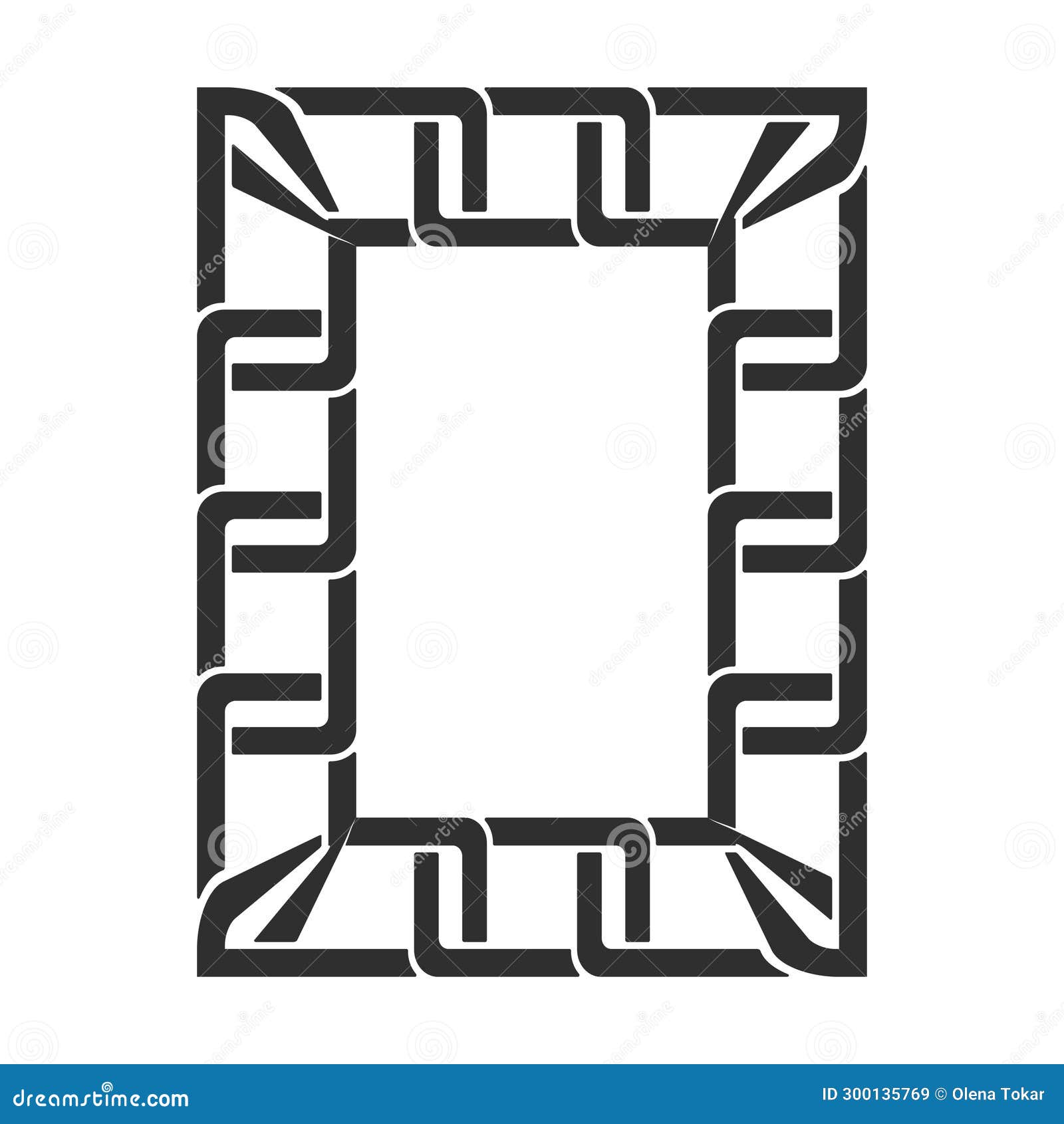 Chain Frame of Rectangular Shape, Metal Links Repeat Endlessly, Vector ...