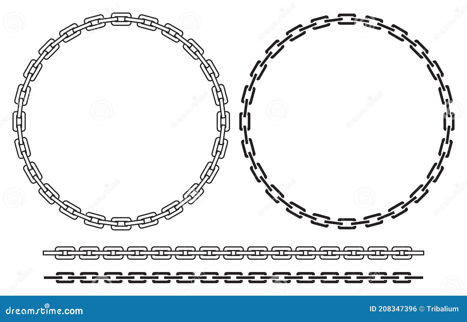 Chain Frame Round Vector Illustration Stock Vector - Illustration of ...