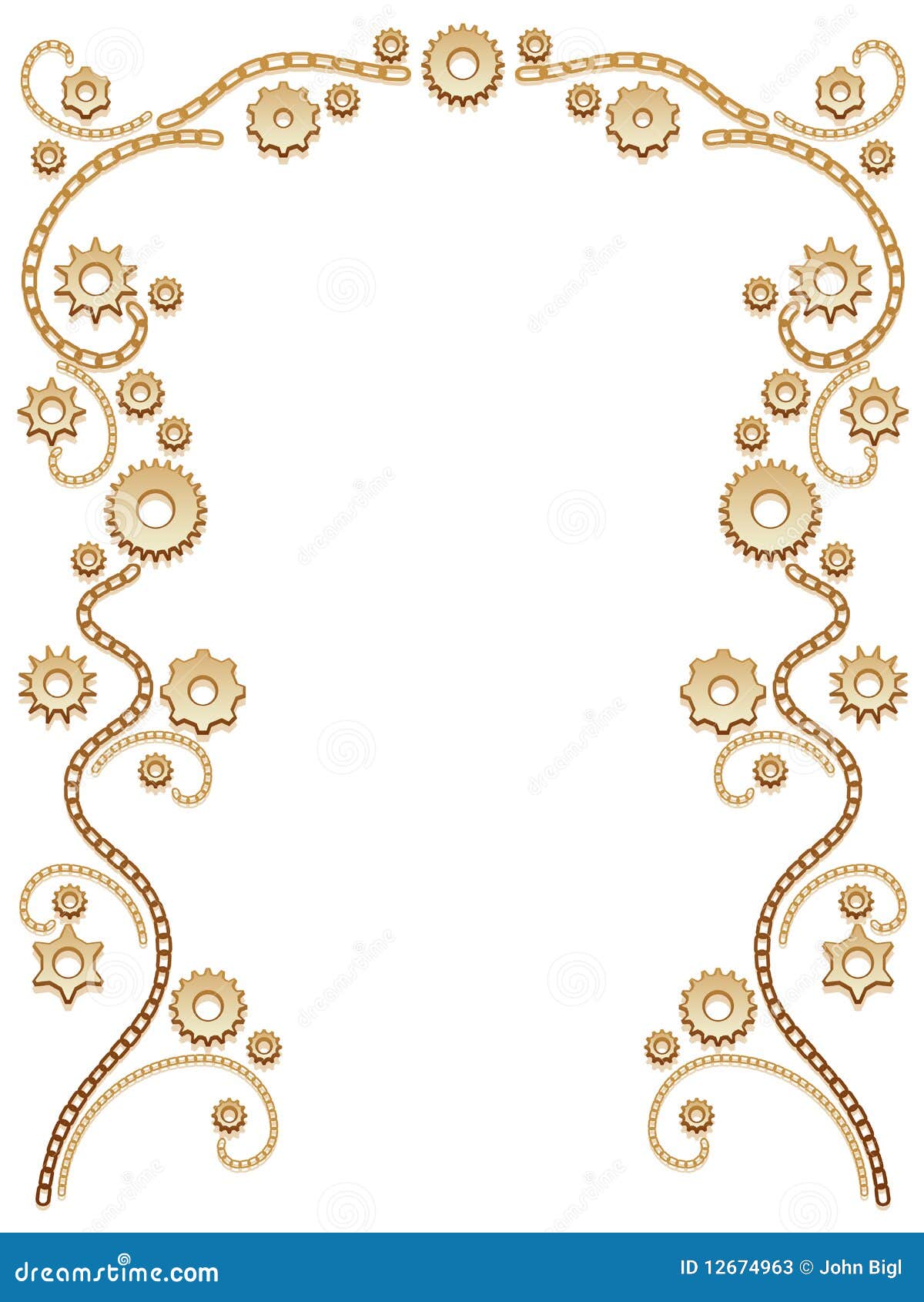 Chain and gear border stock vector. Illustration of flower - 12674963