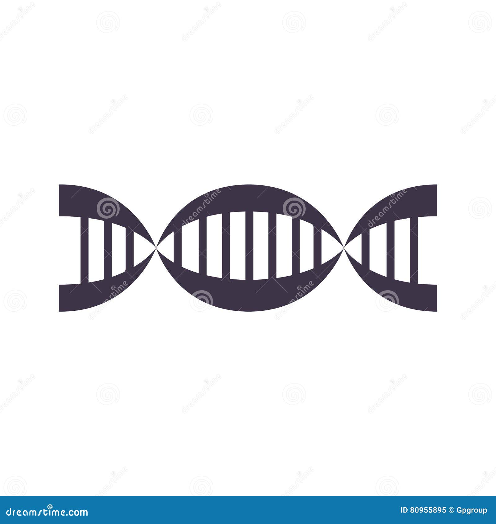 Chain Genetics Code Silhouette With Chromosome Cartoon Vector ...