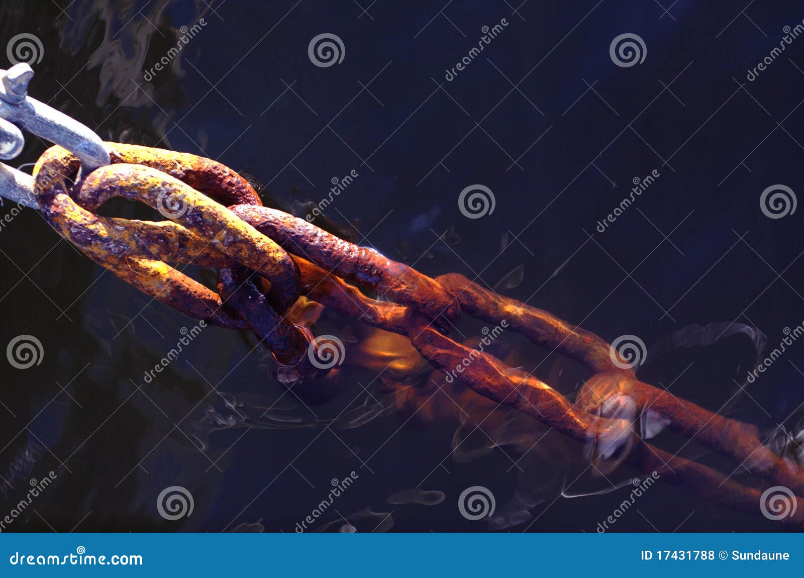 Chain going into water stock photo. Image of subsea, drowning - 17431788