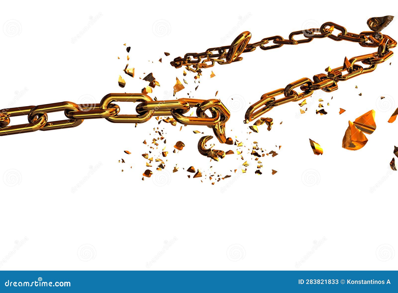 Chain Golden in Front of Fire Breaking Break Chain Horizontal Silver ...