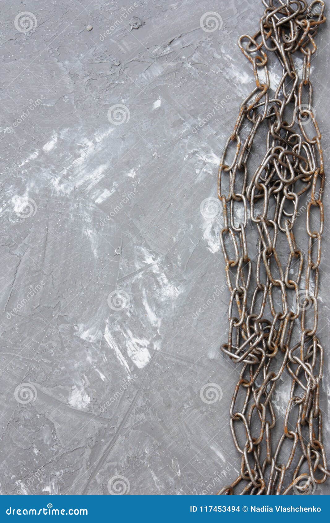 Chain on Grey Concrete Background Stock Photo - Image of industrial ...