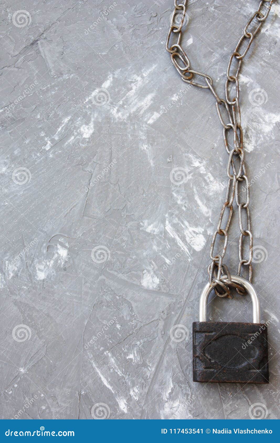 Chain on Grey Concrete Background Stock Image - Image of necklace ...