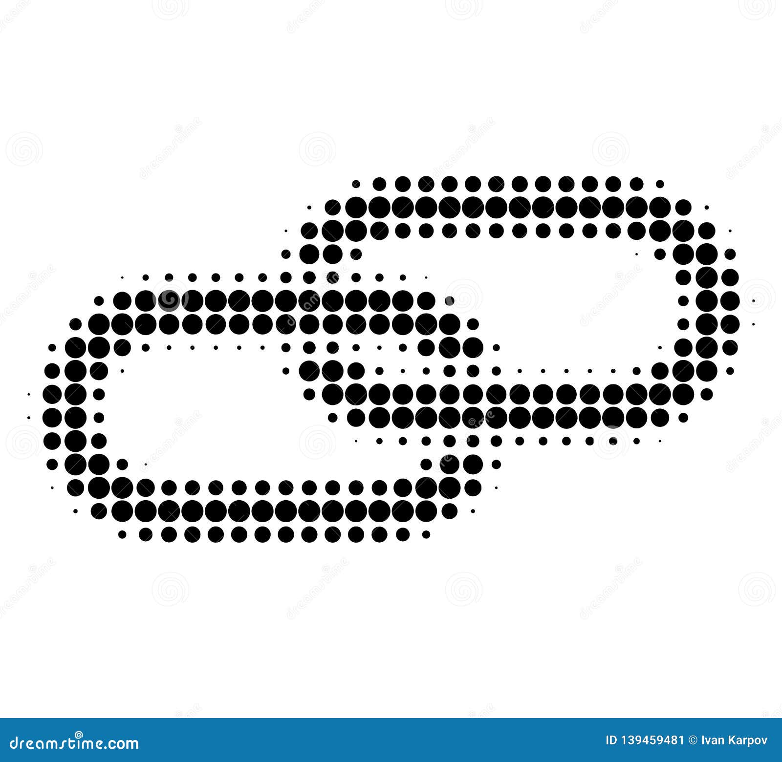 Chain Halftone Dotted Icon stock vector. Illustration of bridge - 139459481