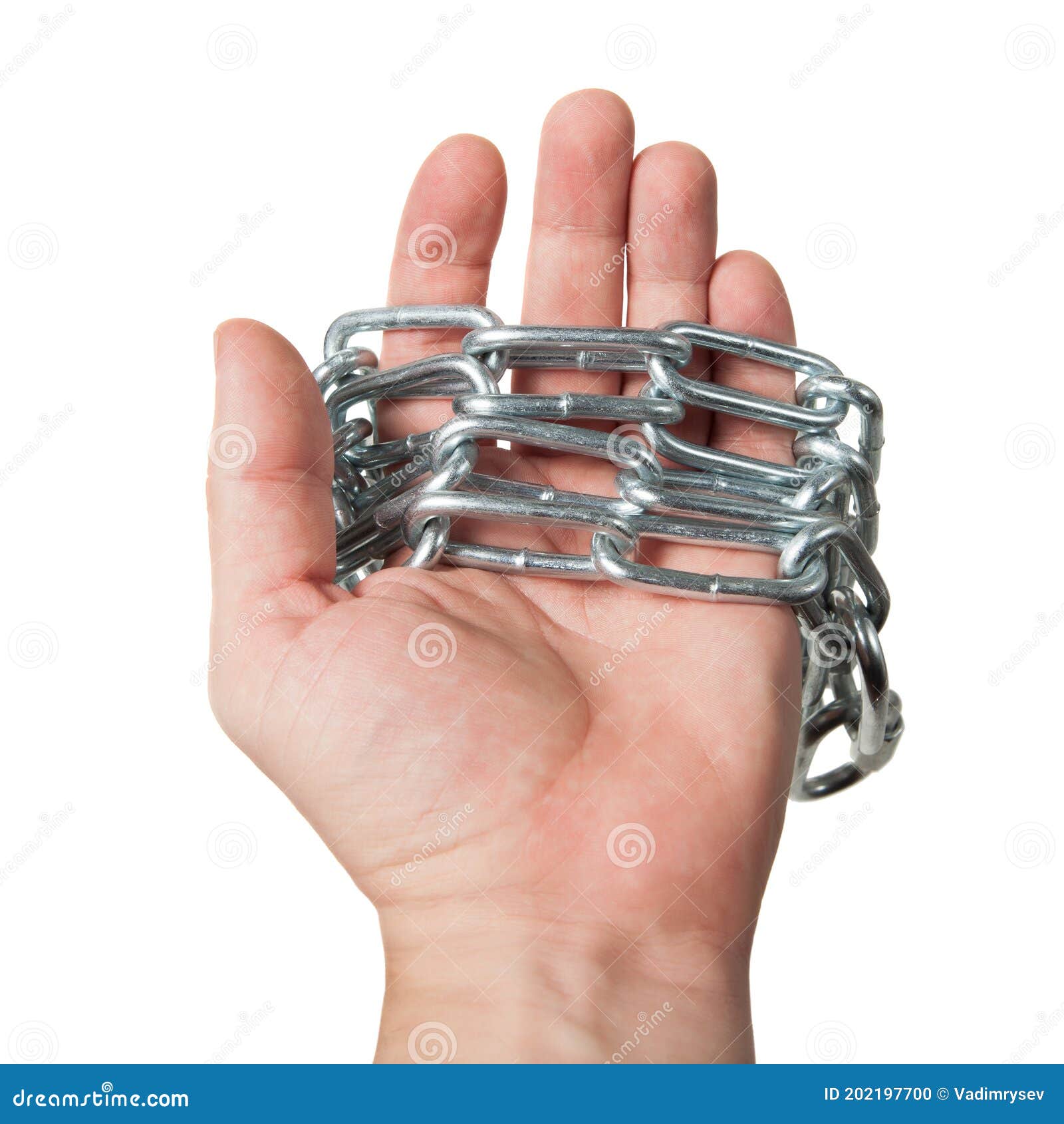 Chain in the Hand Isolated on White Background Stock Photo - Image of ...