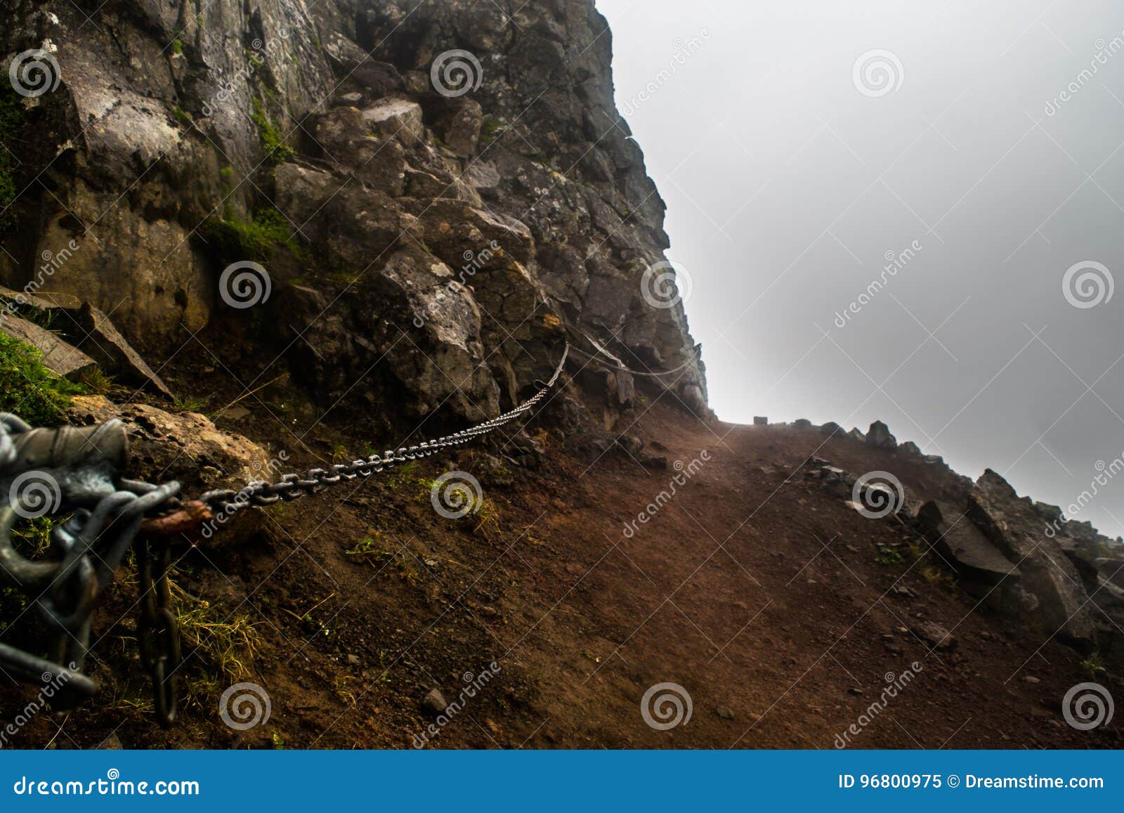 Chain Hand Rails Angels Landing Hike In Zion Stock Photography ...