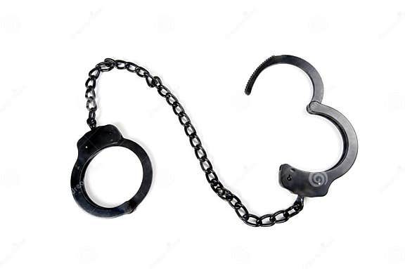 Chain handcuffs stock photo. Image of steel, white, handcuffs - 8201052
