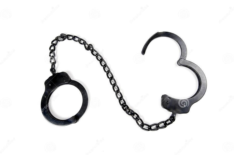 Chain handcuffs stock photo. Image of steel, white, handcuffs - 8201052
