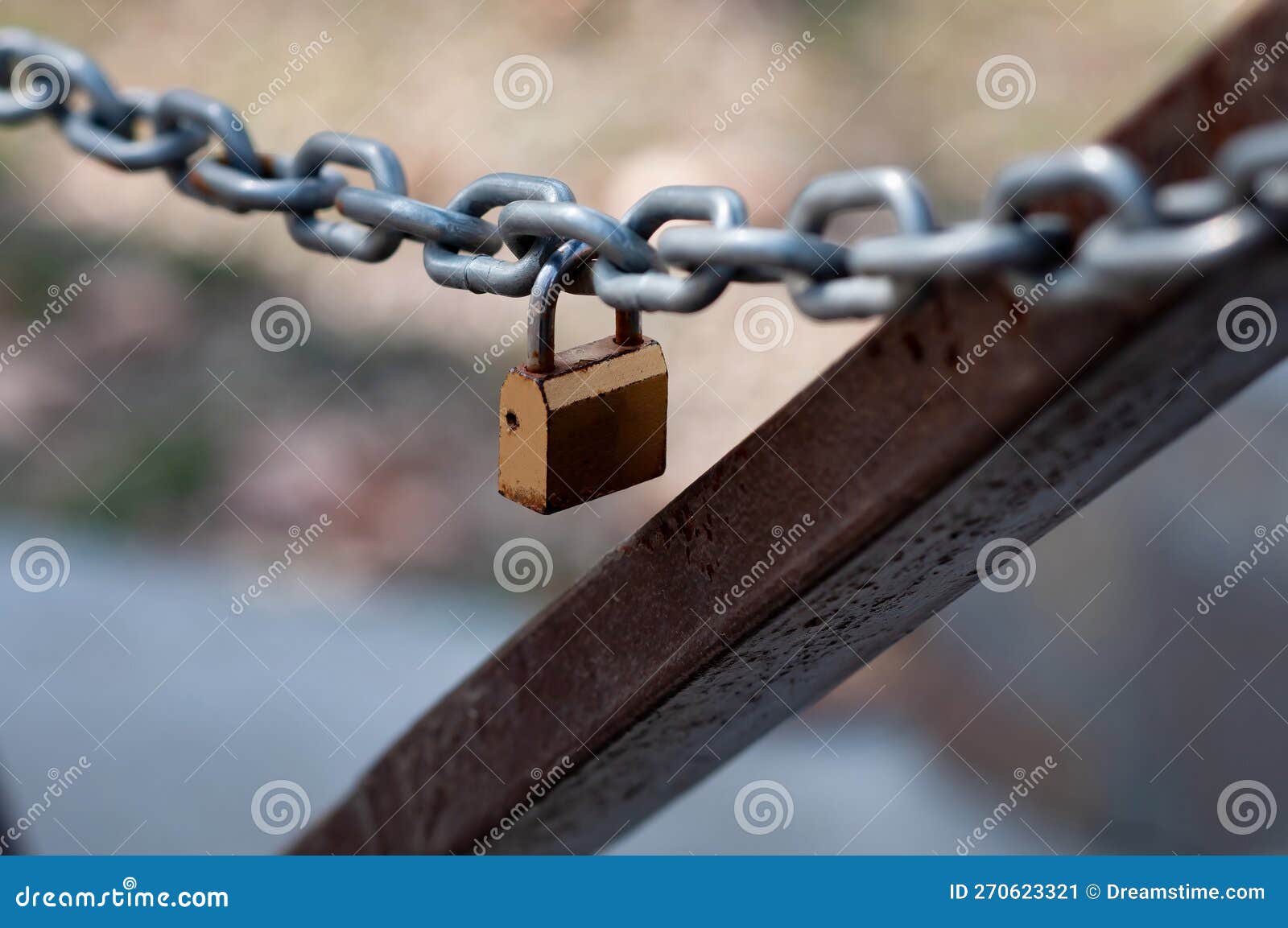 Chain Hanging Lock, Security. Lovers, Symbol of Protect. Security Stock ...
