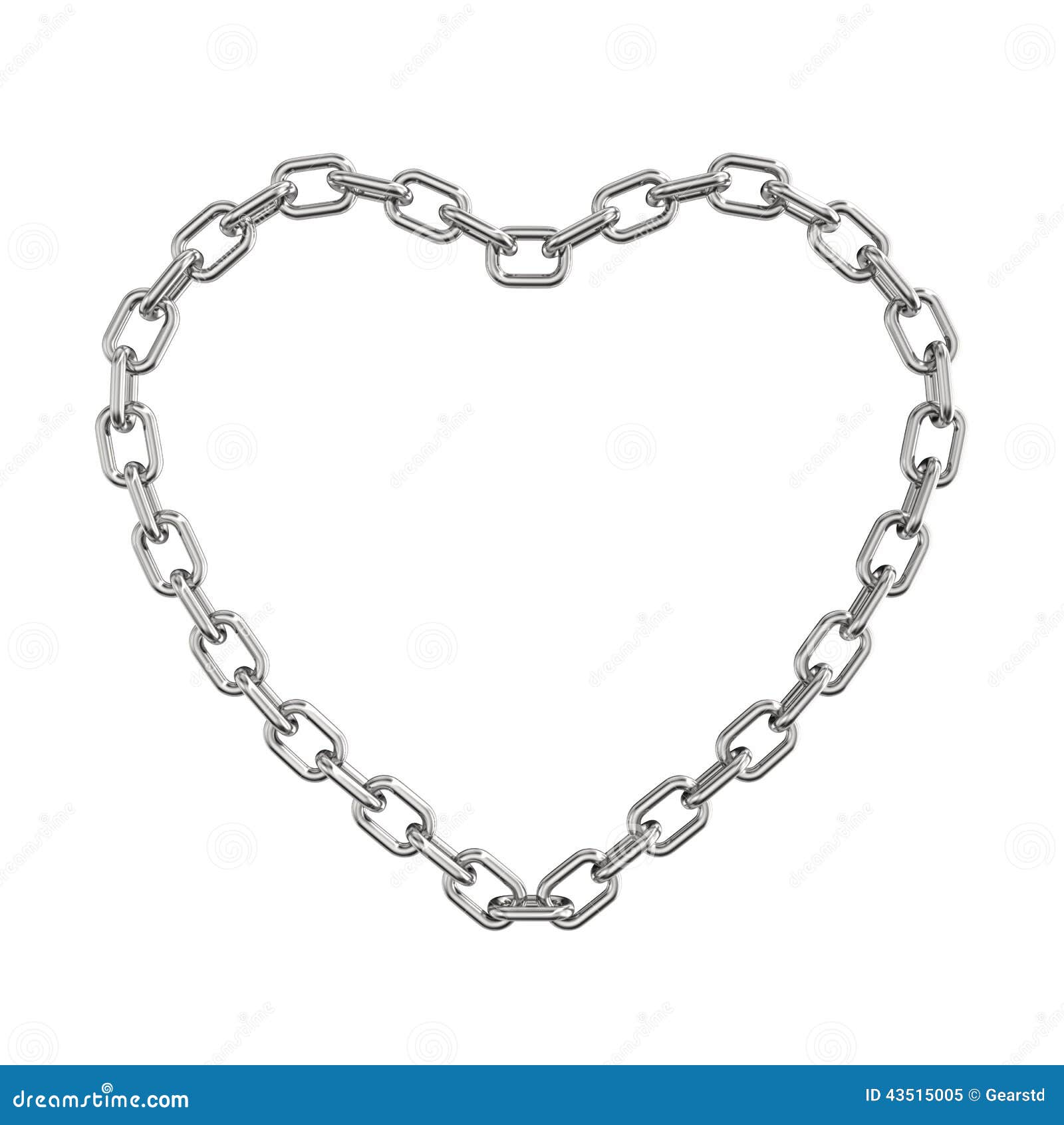 Chain Heart Isolated on a White Background Stock Illustration ...