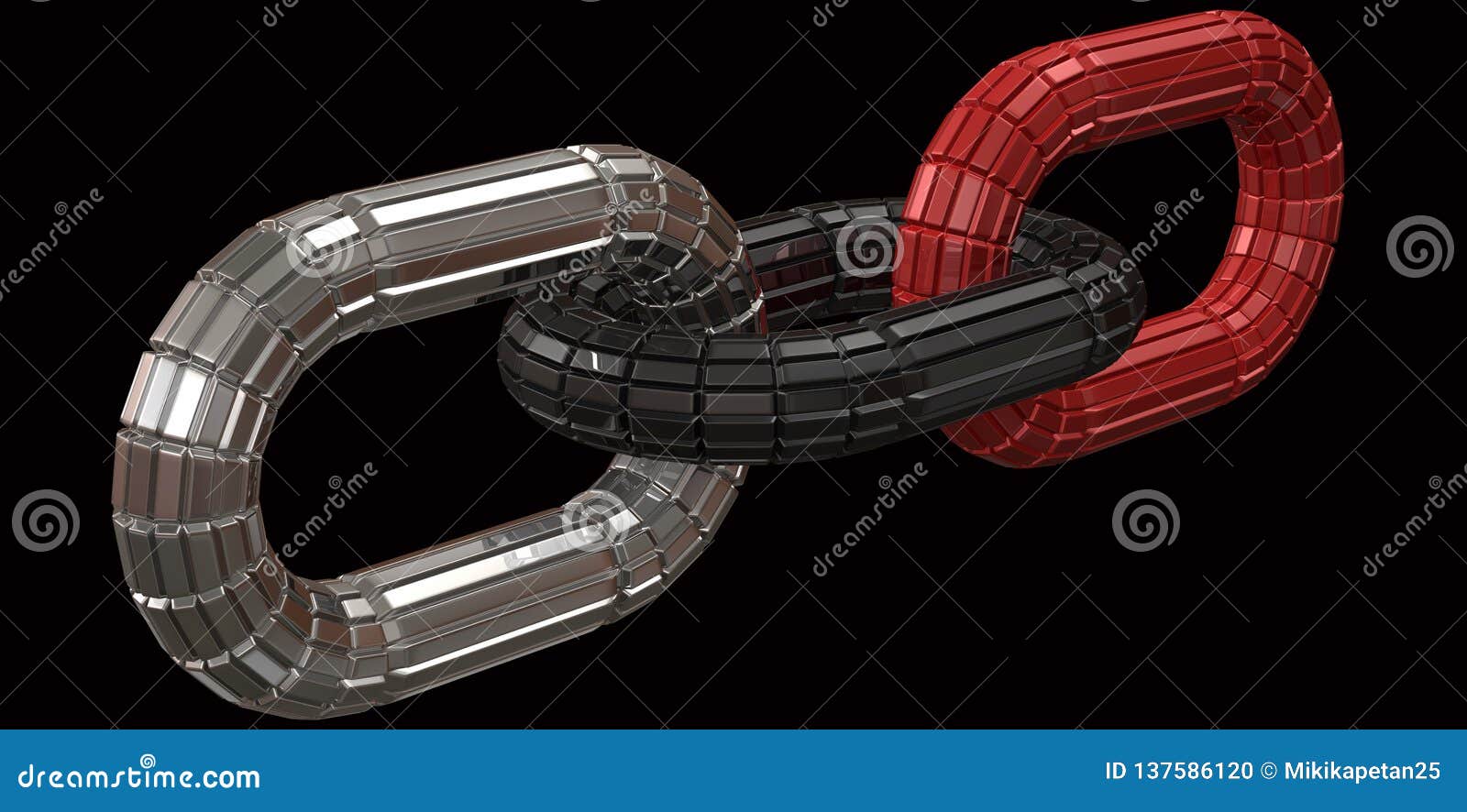 Chain 3d rendering stock illustration. Illustration of element - 137586120
