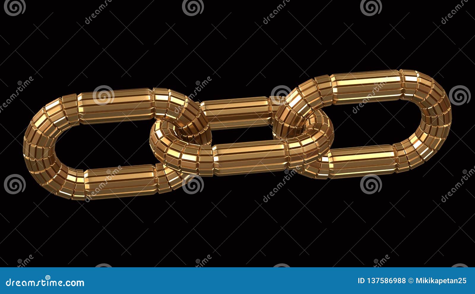 Chain 3d rendering stock illustration. Illustration of chain - 137586988