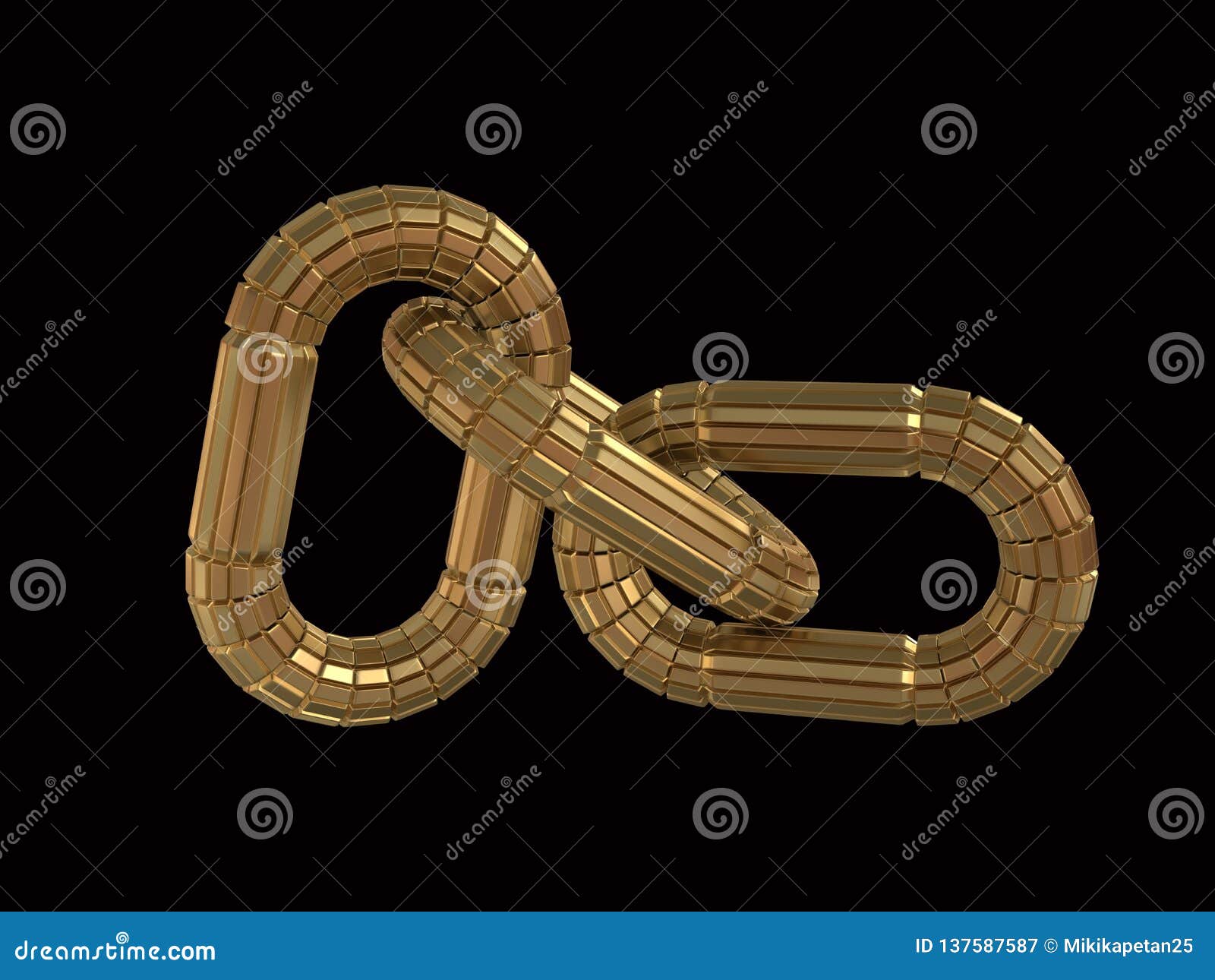 Chain 3d rendering stock illustration. Illustration of metallic - 137587587