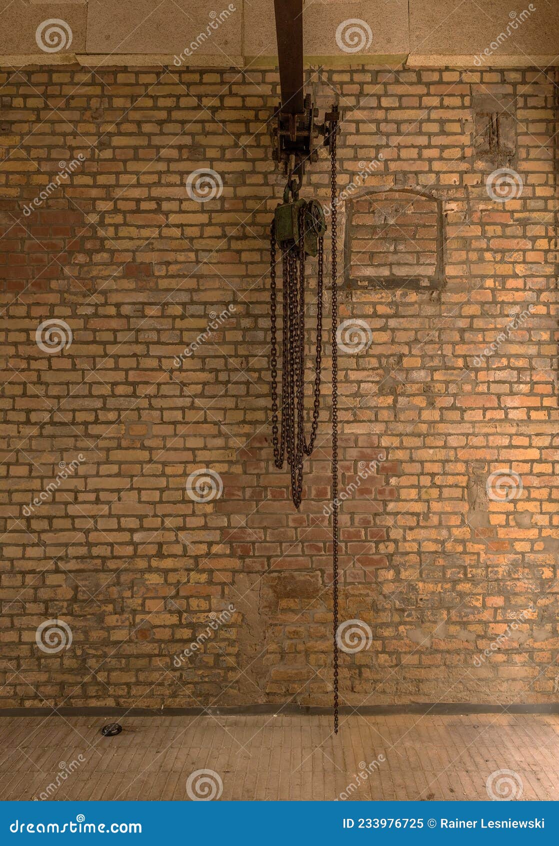 Chain Hoist for Lifting Weights in an Old Factory Stock Image - Image ...