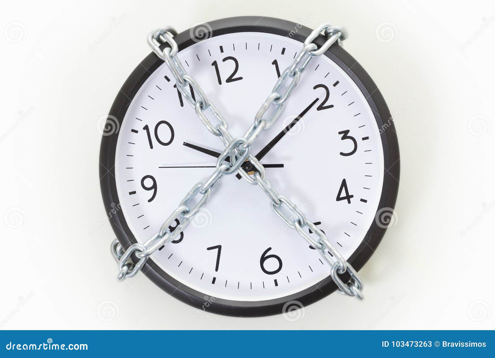 Chain Holding an Alarm Wall Clock, Time Management Concept Stock Image ...