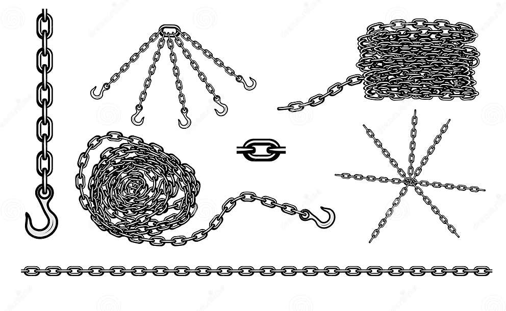 Chain hook vector set stock vector. Illustration of hangs - 98300510