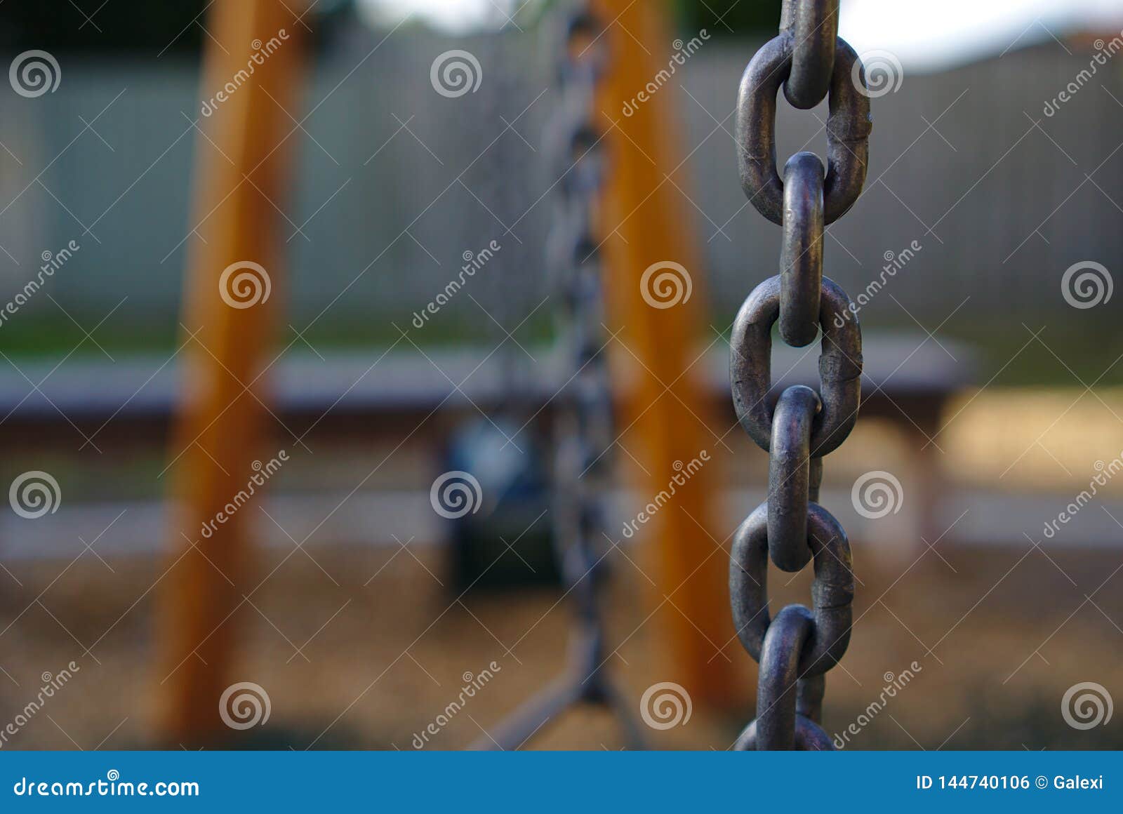 Chain hung horizontally stock photo. Image of abstract - 144740106