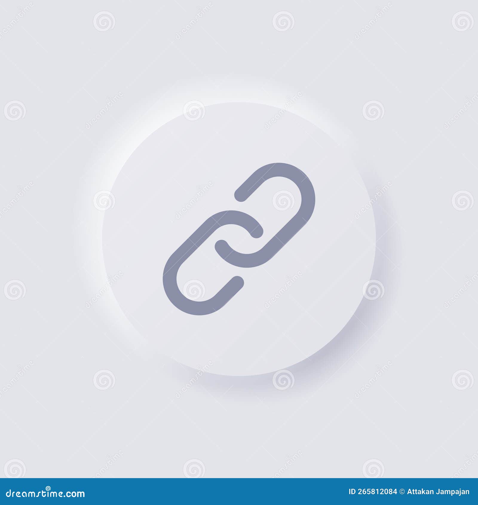 Chain Icon, Link Symbol, White Neumorphism Soft UI Design. Stock Vector ...