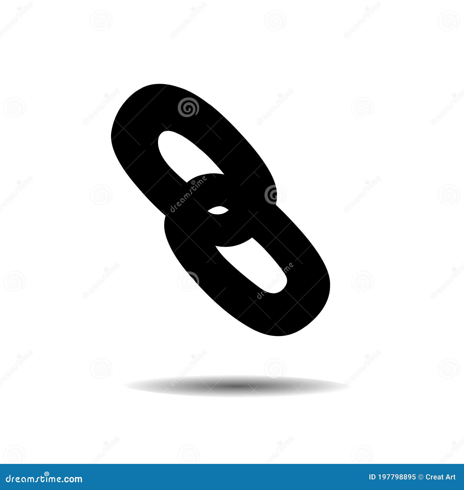Chain Icon On White Background, Flat Design, Hand Drawing. Illustration ...