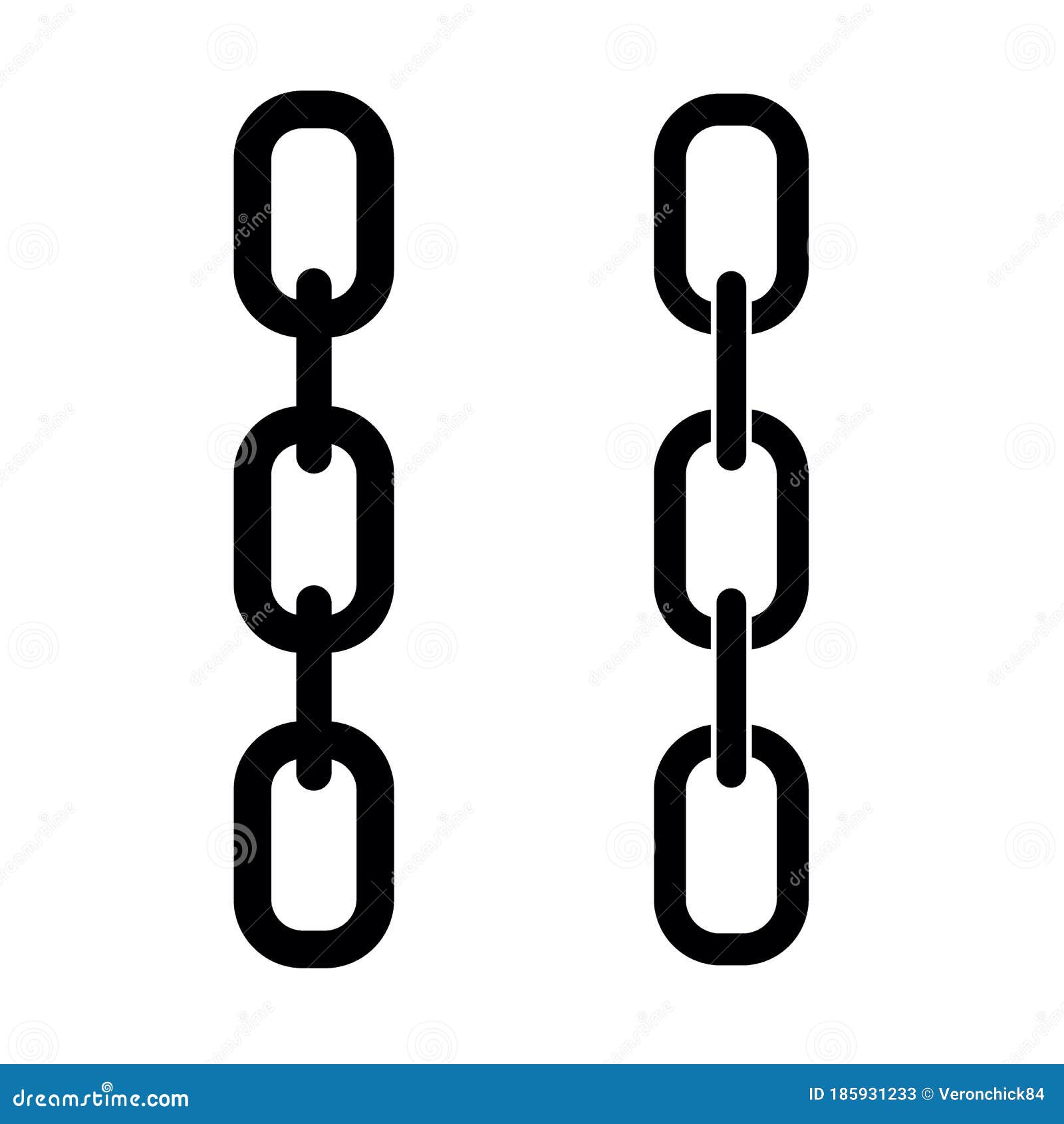 Chain Icon. Metal Chain Part Vector Stock Vector - Illustration of grid ...