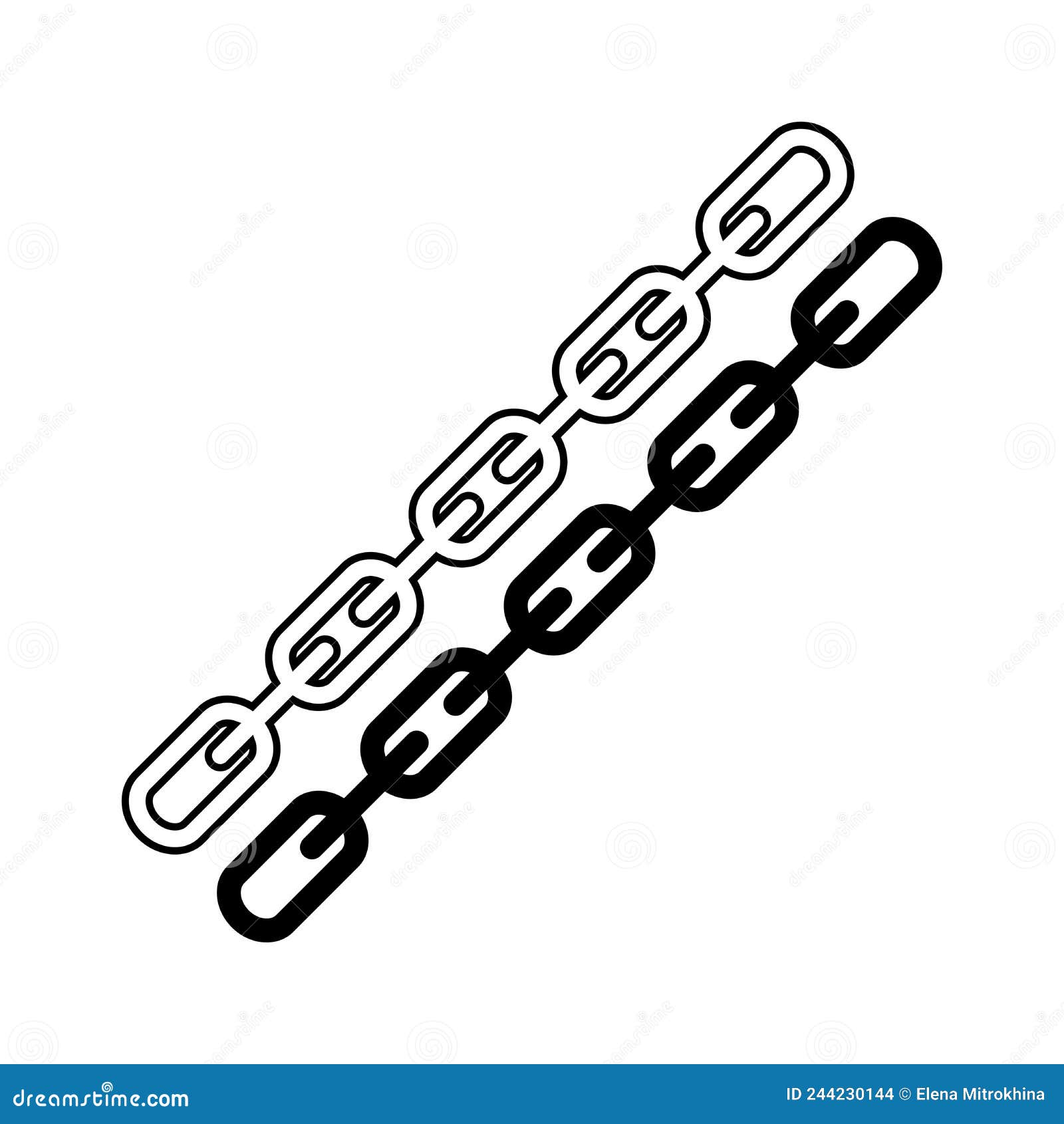 The Chain Icon. the Silhouette and Contour of the Chain Stock Vector ...